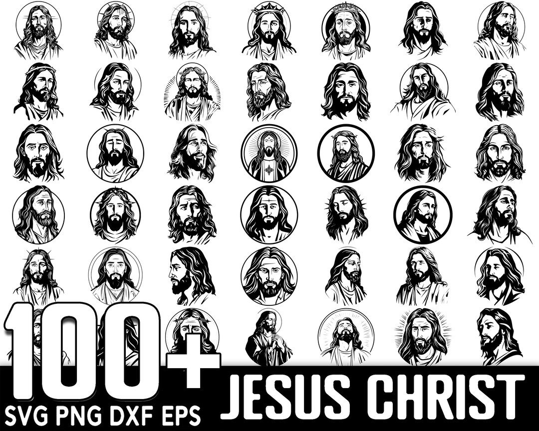 100+ Jesus Christ SVG Bundle, Instant Digital Download, PNG, SVG Cut ...