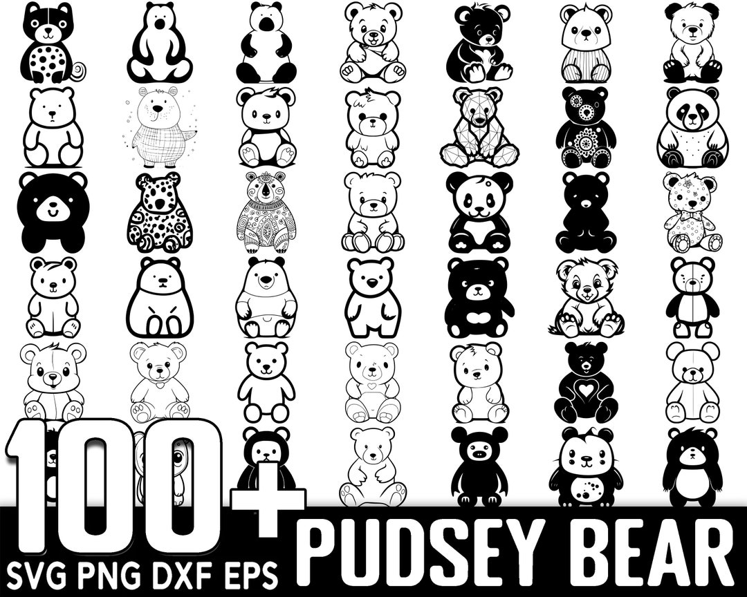 100 Pudsey Bear SVG Bundle, Instant Digital Download, PNG, SVG Cut ...