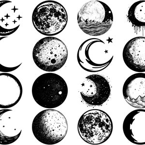 100+ Moon SVG Bundle, Instant Digital Download, PNG, SVG Cut Files - Etsy