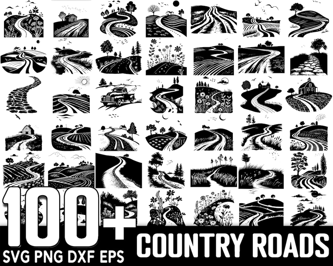 100+ Country Roads SVG Bundle, Instant Digital Download, PNG, SVG Cut ...