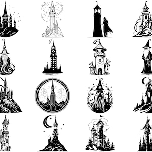 100+ Wizard Tower SVG Bundle,instant Digital Download, PNG, SVG Cut ...