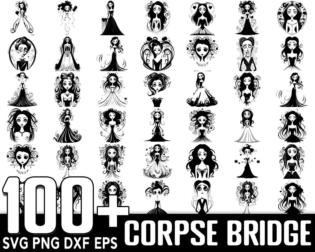 100 Corpse Bride SVG Bundle, Instant Digital Download, PNG, SVG Cut ...