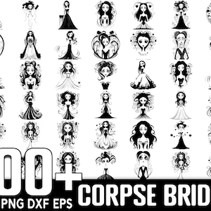 100 Corpse Bride SVG Bundle, Instant Digital Download, PNG, SVG Cut ...