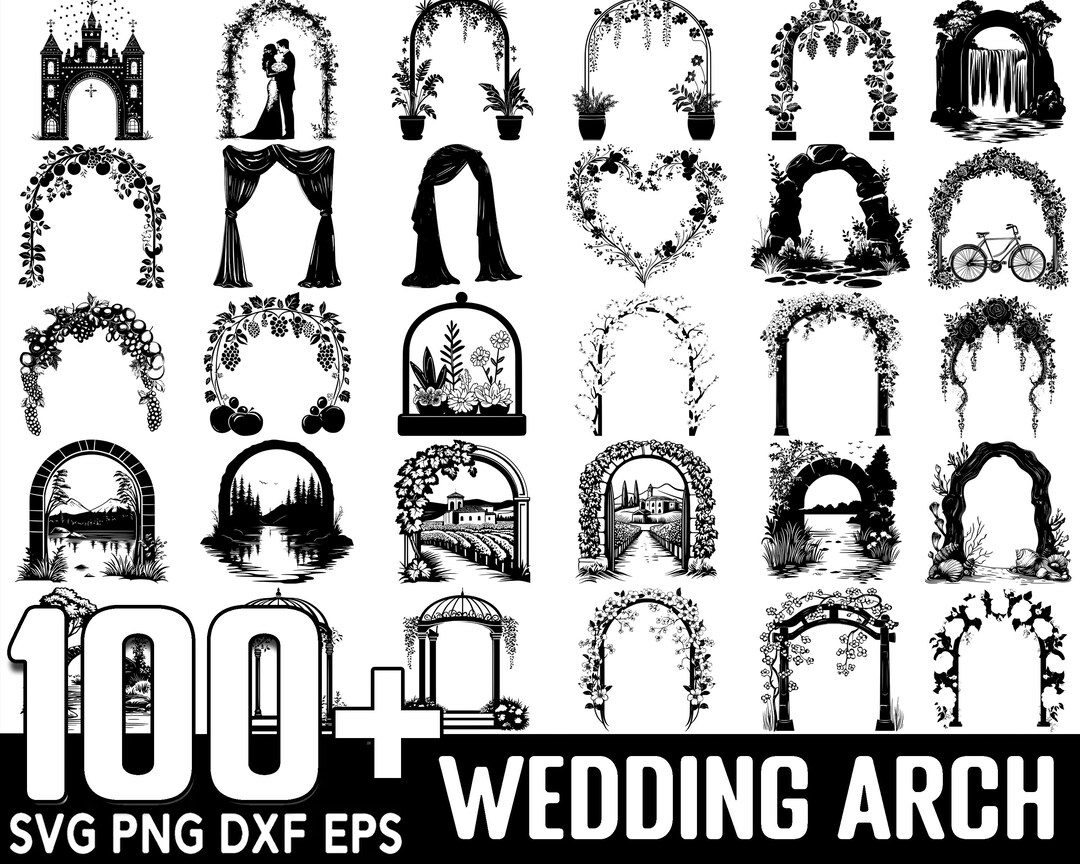 100+ Wedding Arch SVG Bundle, Instant Digital Download, PNG, SVG Cut ...