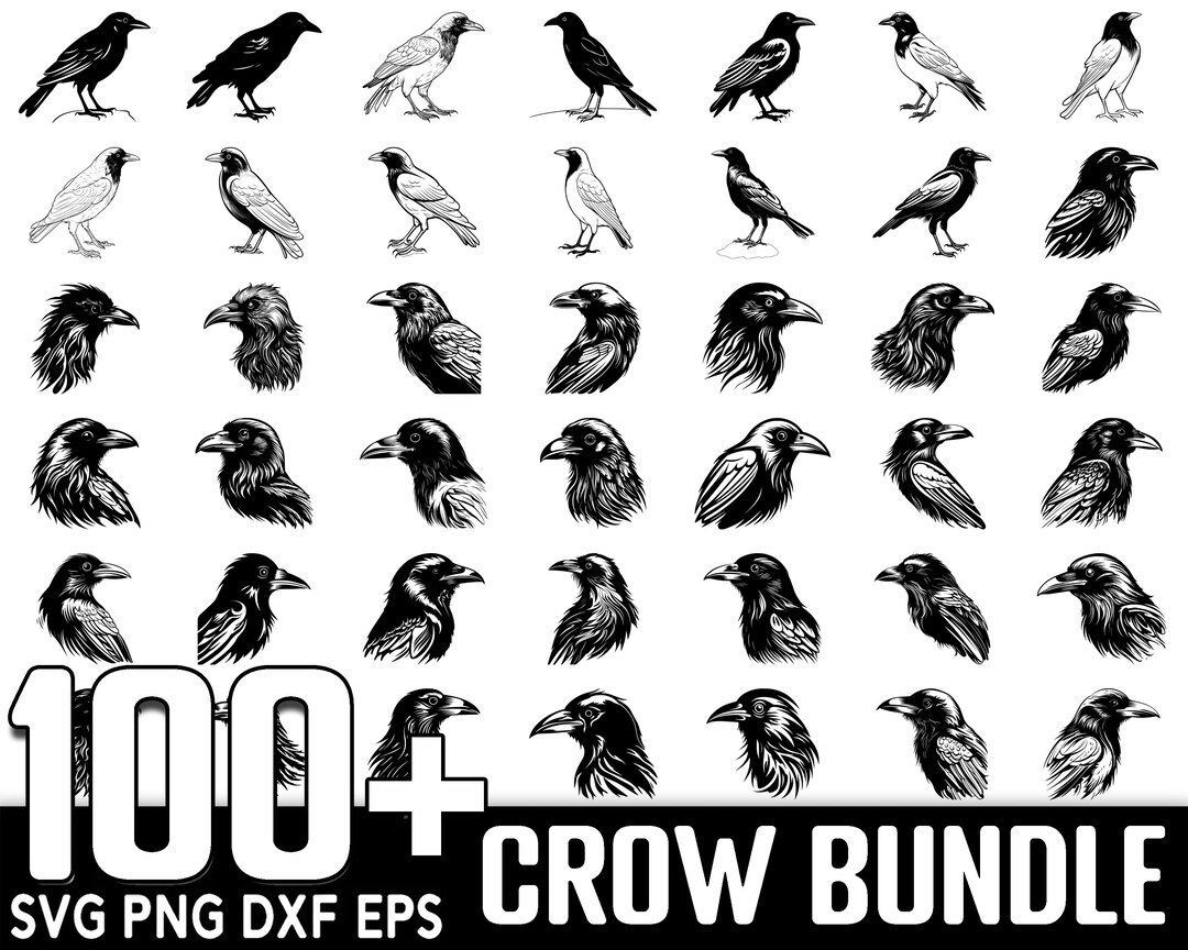 100+ Crow SVG Bundle, Instant Digital Download, PNG, SVG Cut Files - Etsy