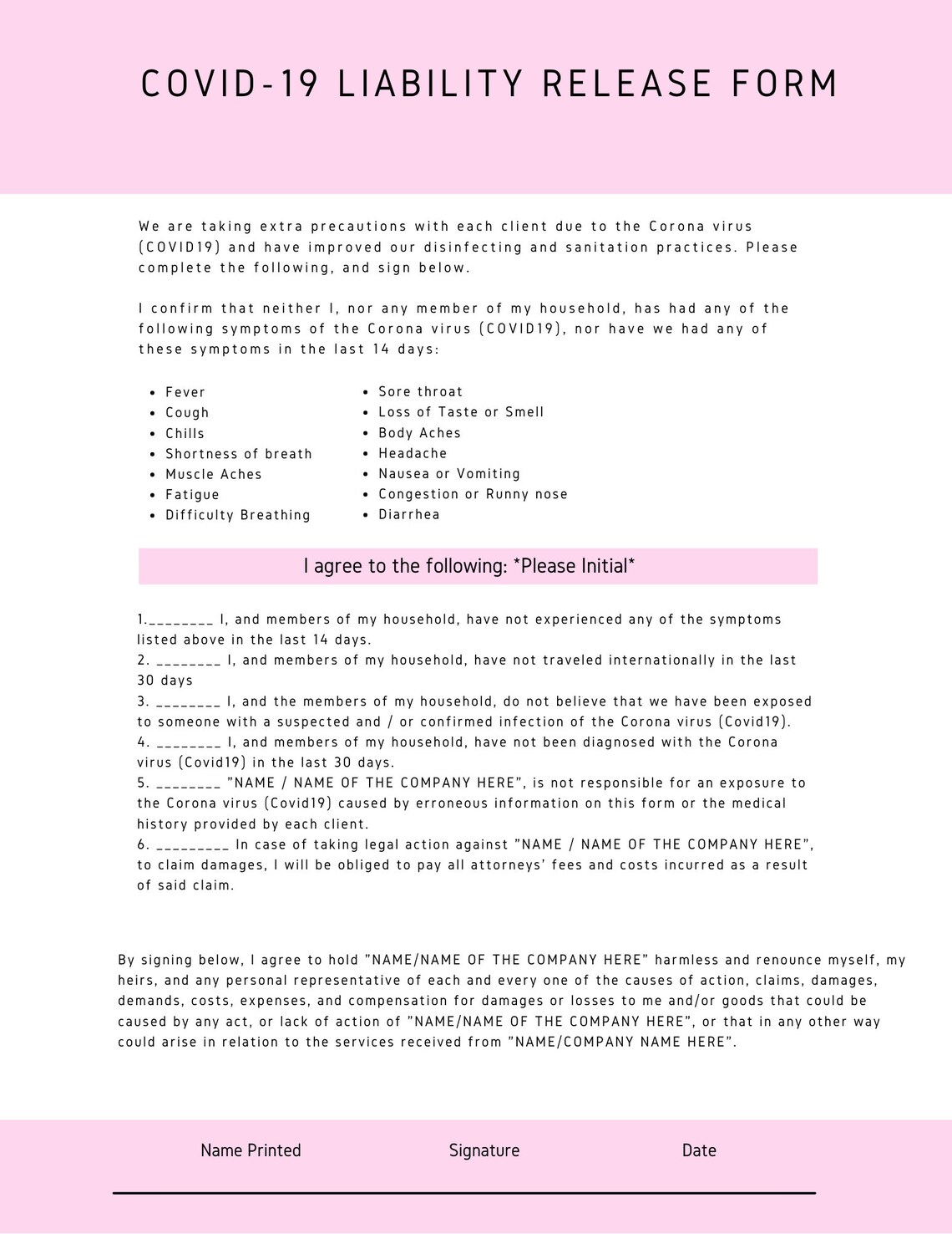 Facial Consent Forms Editable esthetician consent form | Etsy