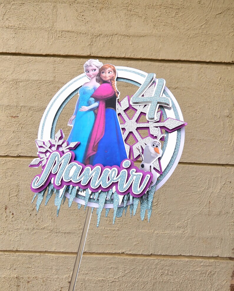 FROZEN Theme ELSA ANNA Cake Topper Cardstock Glitter - Etsy Australia