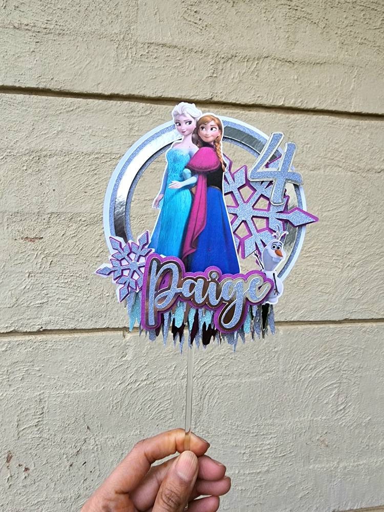 FROZEN Theme ELSA ANNA Cake Topper Cardstock Glitter - Etsy Australia