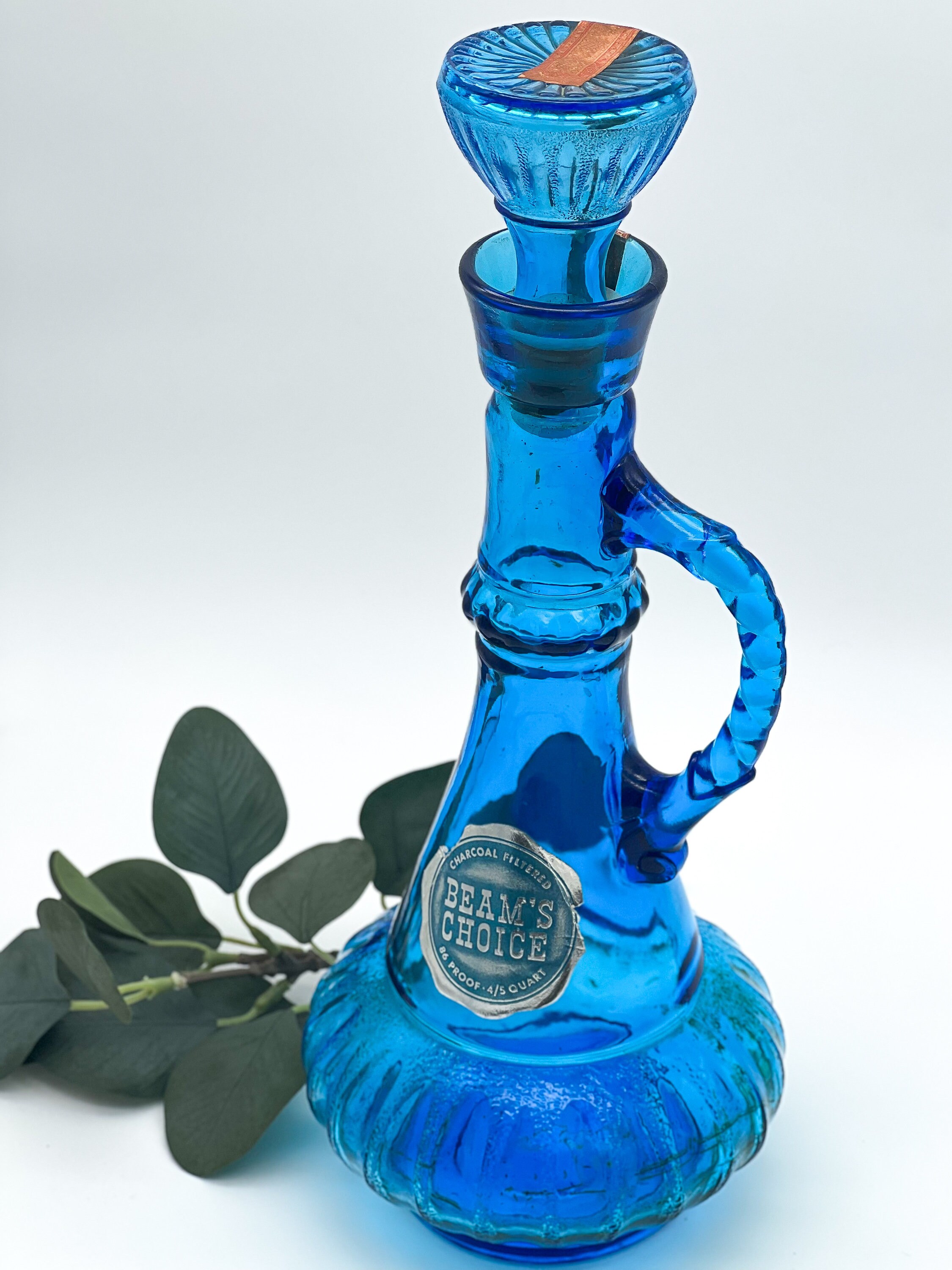 Vintage Jim Beam 1973 Blue Glass Decanter - Etsy