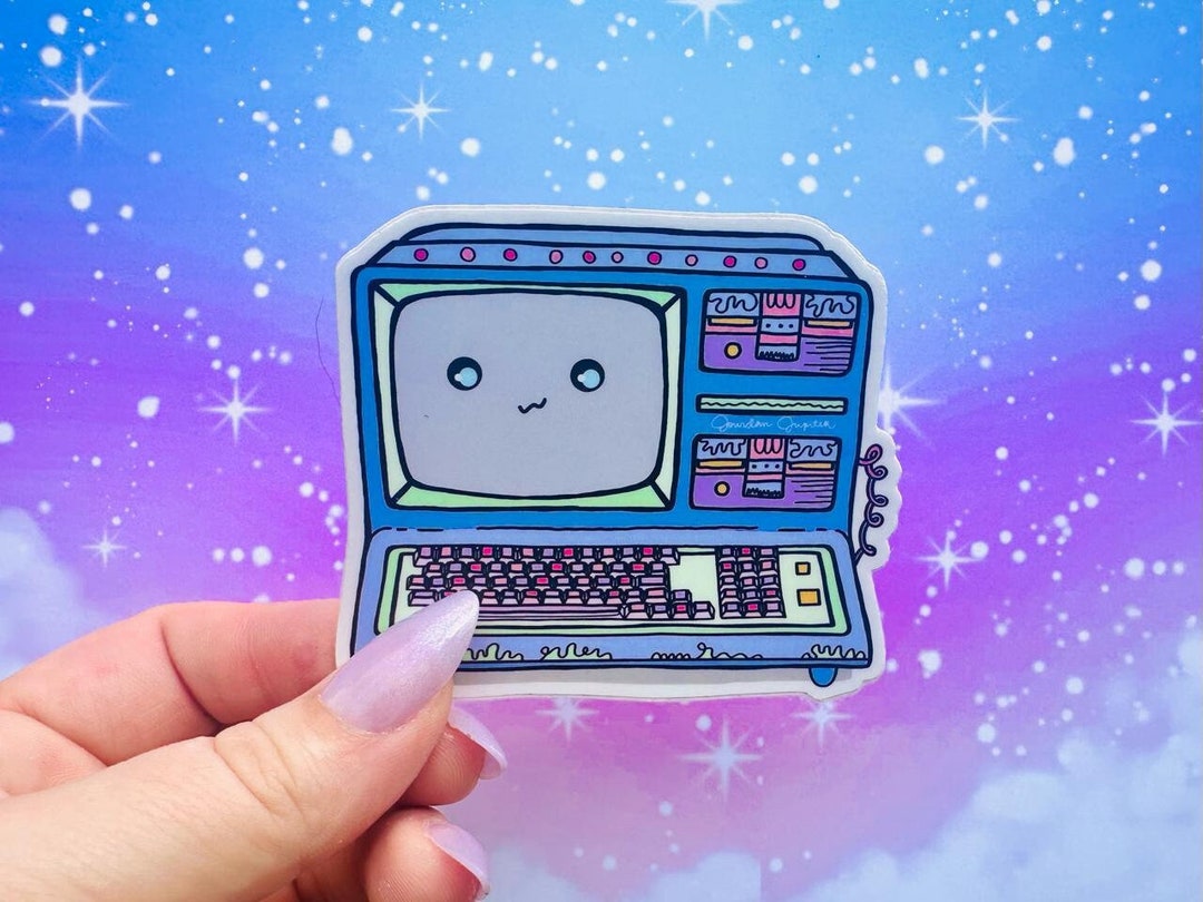 80's Retro Computer Sticker Nostalgic Tech Hand Drawn Kawaii Waterproof ...