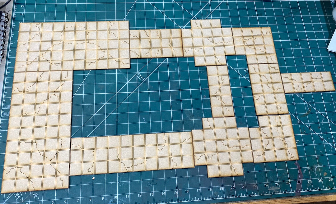 3 Mm MDF Dungeon Floor Tiles Large Rooms D&D Wargame RPG 25mm Tiles ...