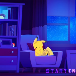Animated Twitch Pikachu Pokemon Cute Chill / Stream Starting Soon / Be ...