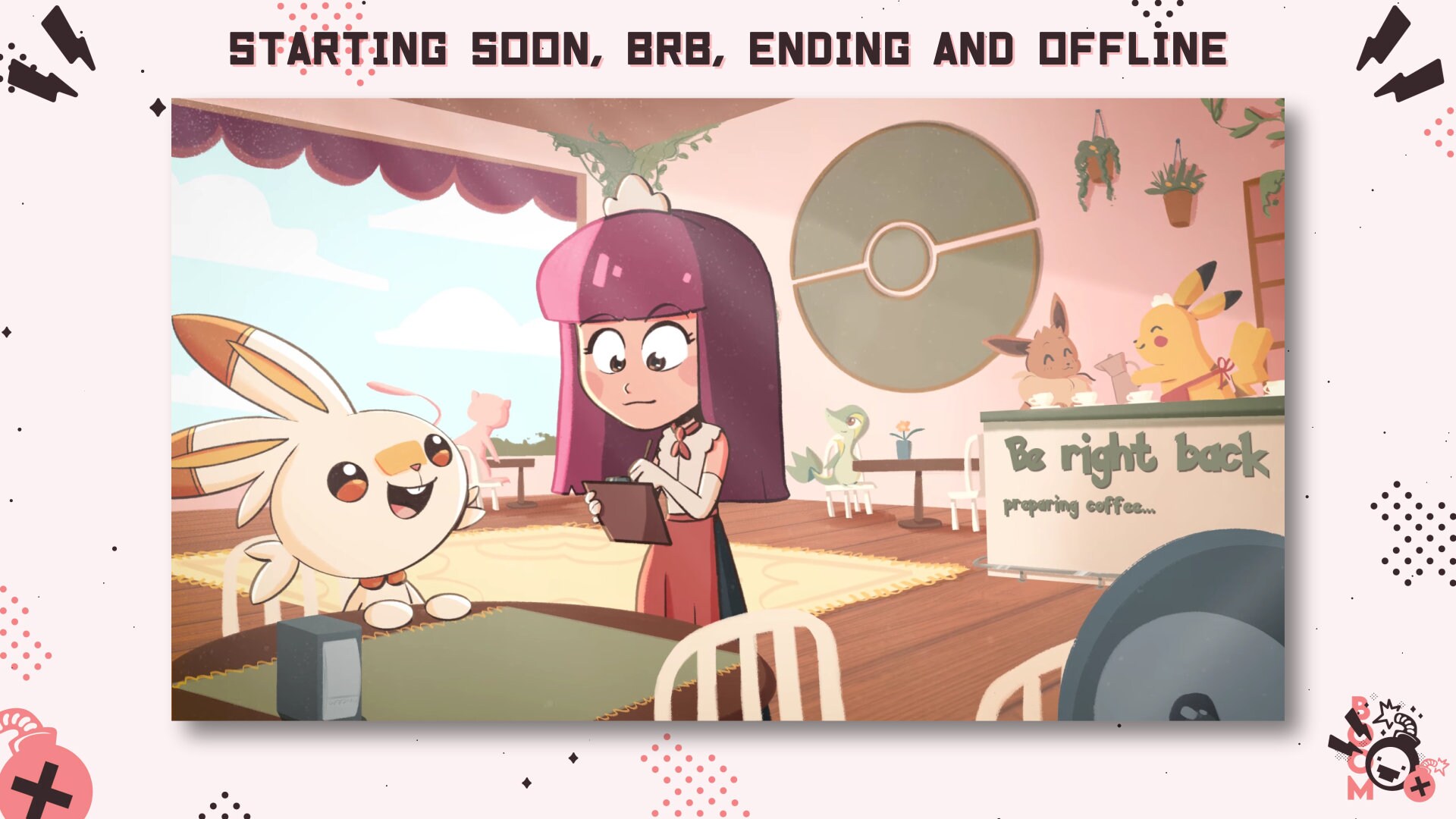 Animated Twitch Pikachu Pokemon Coffe Cute Chill / Stream Starting Soon ...