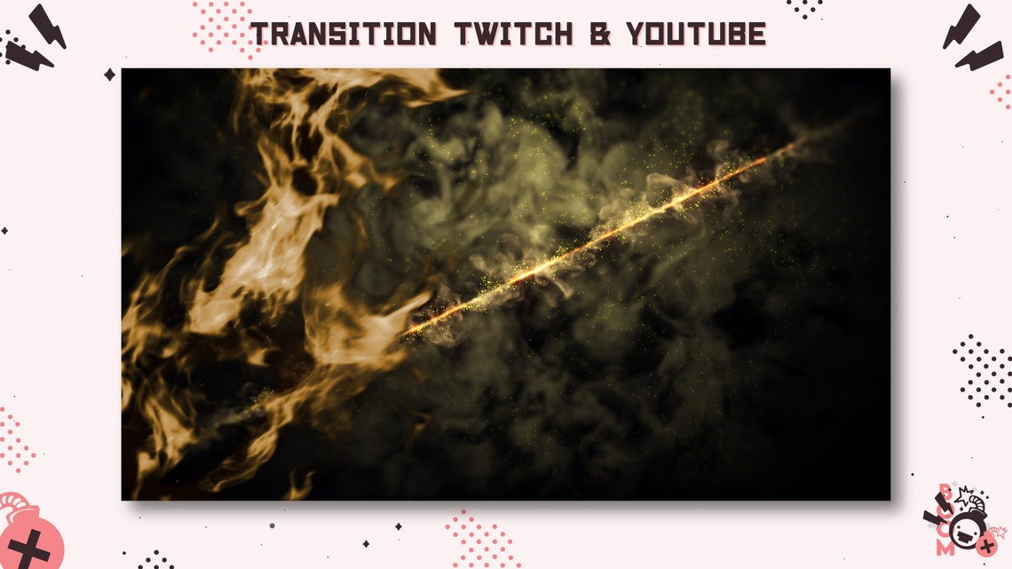 Animated Twitch Samurai Fire Katana Trasition Japannese / Stream Transition / Overlay ...