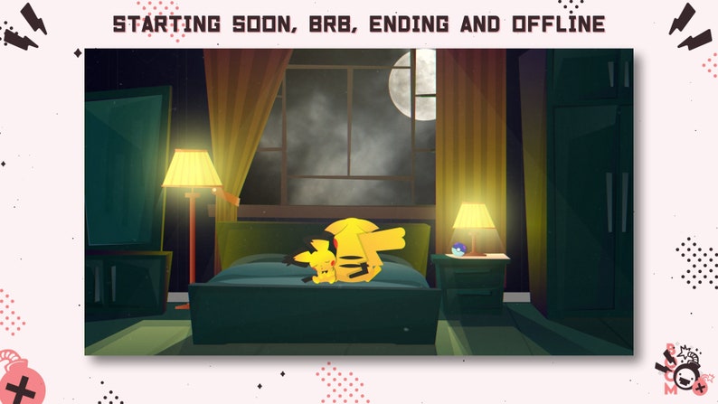 Animated Twitch Pikachu & Pichu Pokemon Cute Chill / Stream Starting ...