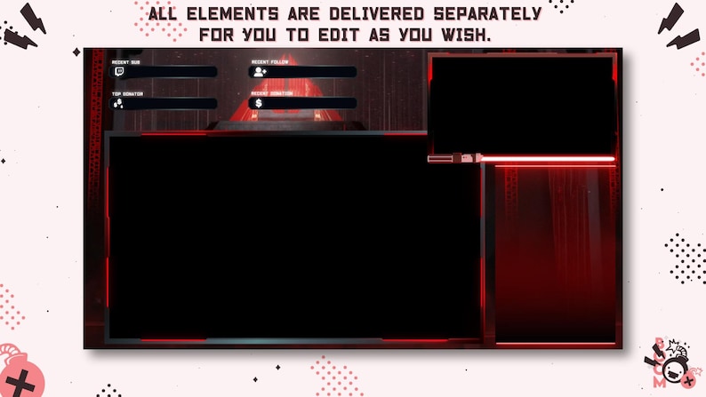 Animated Twitch Dark Force / Overlay / Webcam / Chatbox / Stream Pack ...