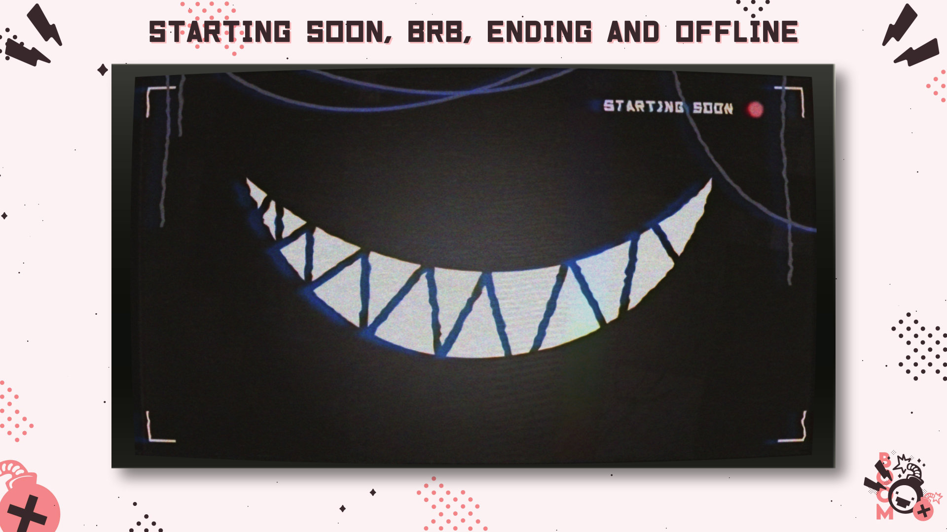 Animated Twitch Dark Smile Halloween Rec/ Stream Starting Soon / Return ...