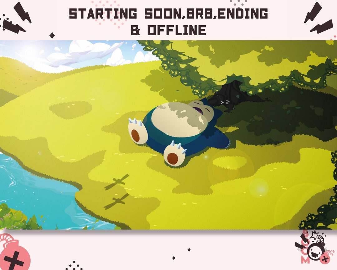 Animated Twitch Snorlax Pokemon Cute Chill / Stream Starting Soon / Be ...