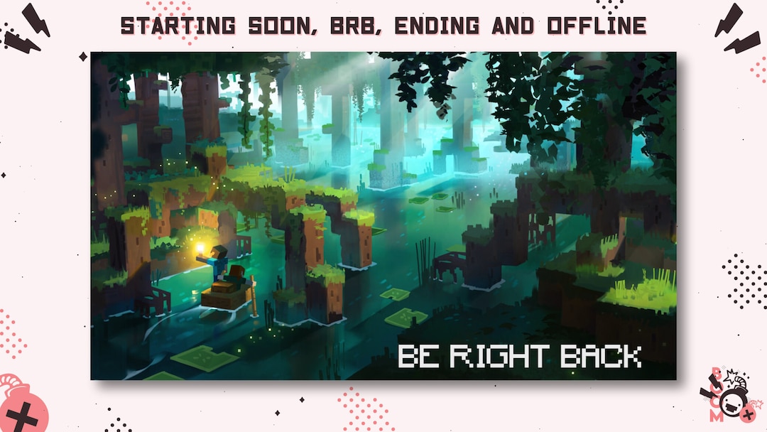 Animated Twitch Minecraft Pixel Swamp / Stream Starting Soon / Be Right ...