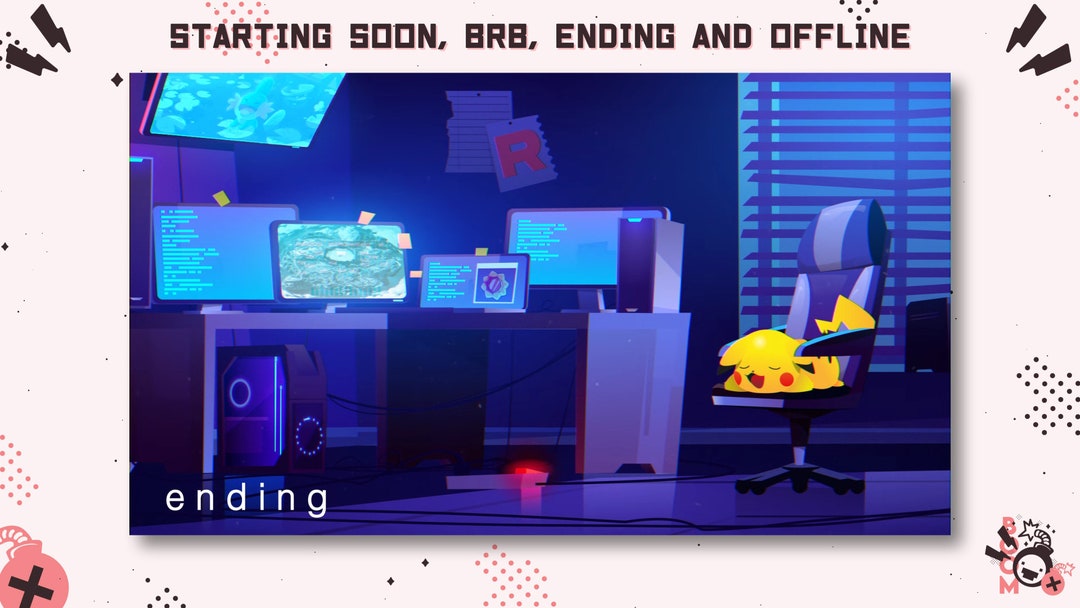 Animated Twitch Pikachu Pokemon Cute Chill / Stream Starting Soon / Be ...