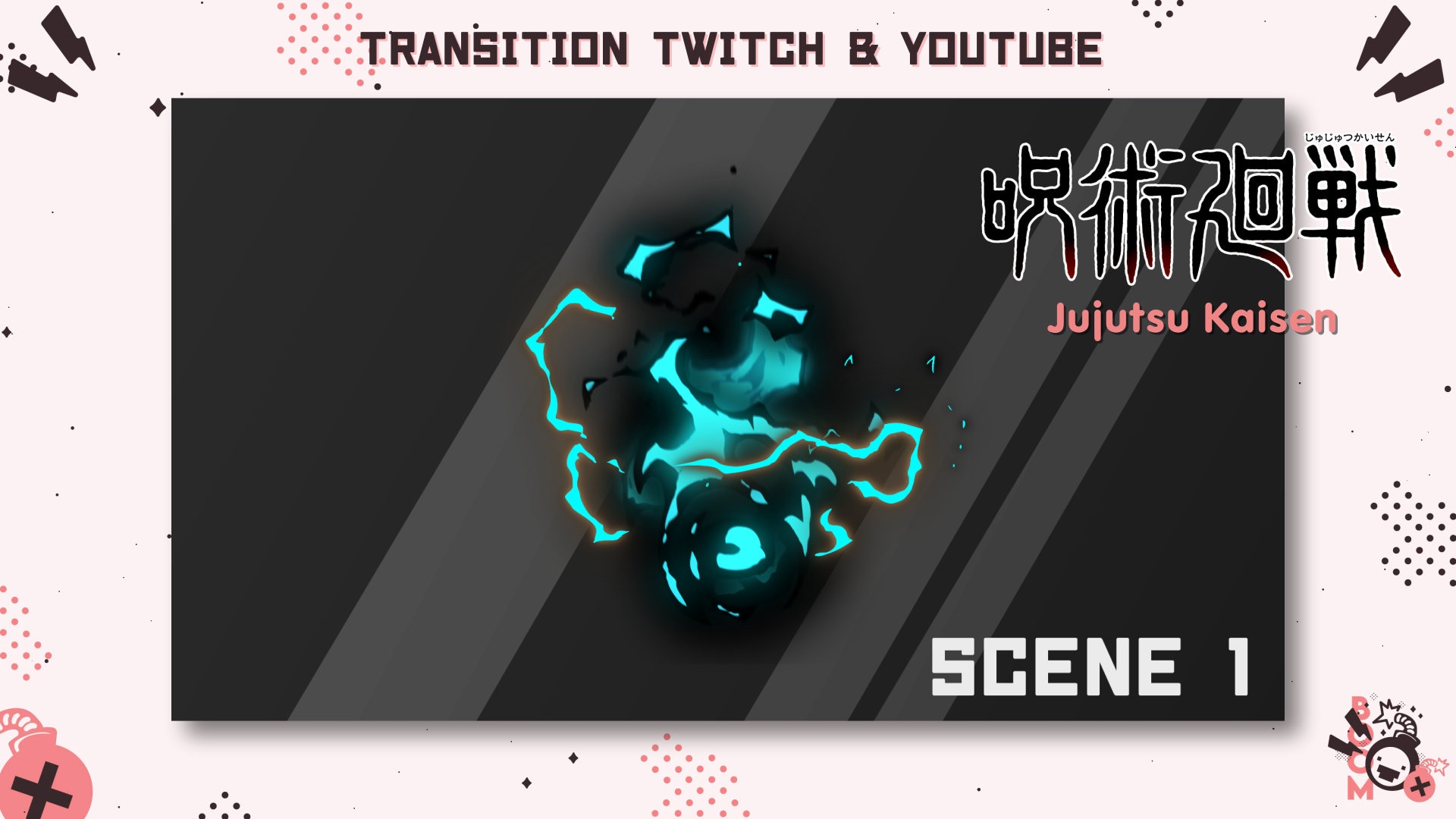 Animated Twitch Jujutsu Trasition Blue Fire / Stream Starting Soon ...