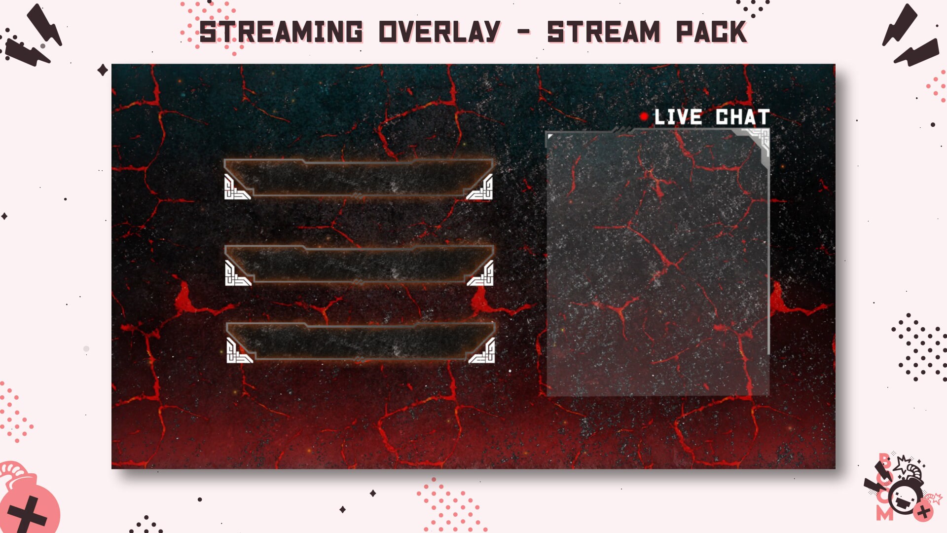 Animated Twitch Viking War Fire Overlay / Overlay / Webcam / Chatbox ...