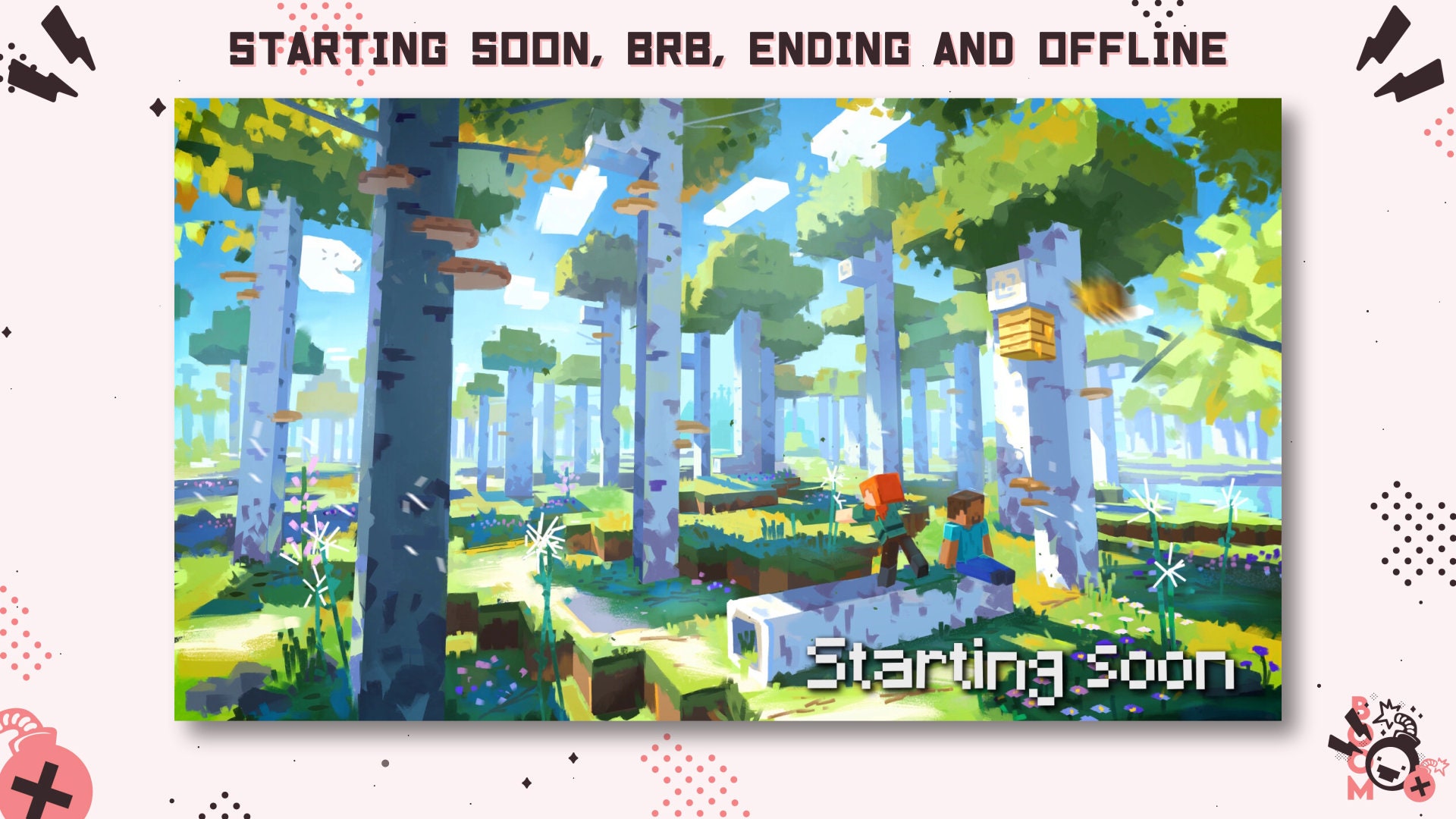 Animated Twitch Minecraft Pixel Forest / Stream Starting Soon / Be ...