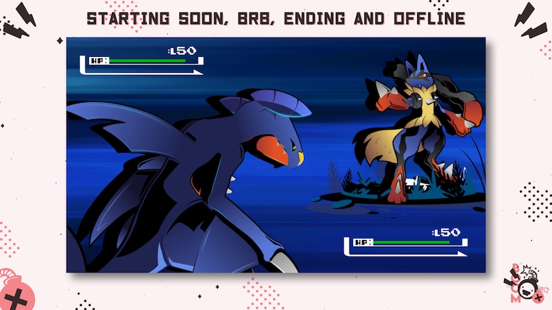 Animated Twitch Battle Pokemon Garchomp Lucario / Stream Starting Soon ...
