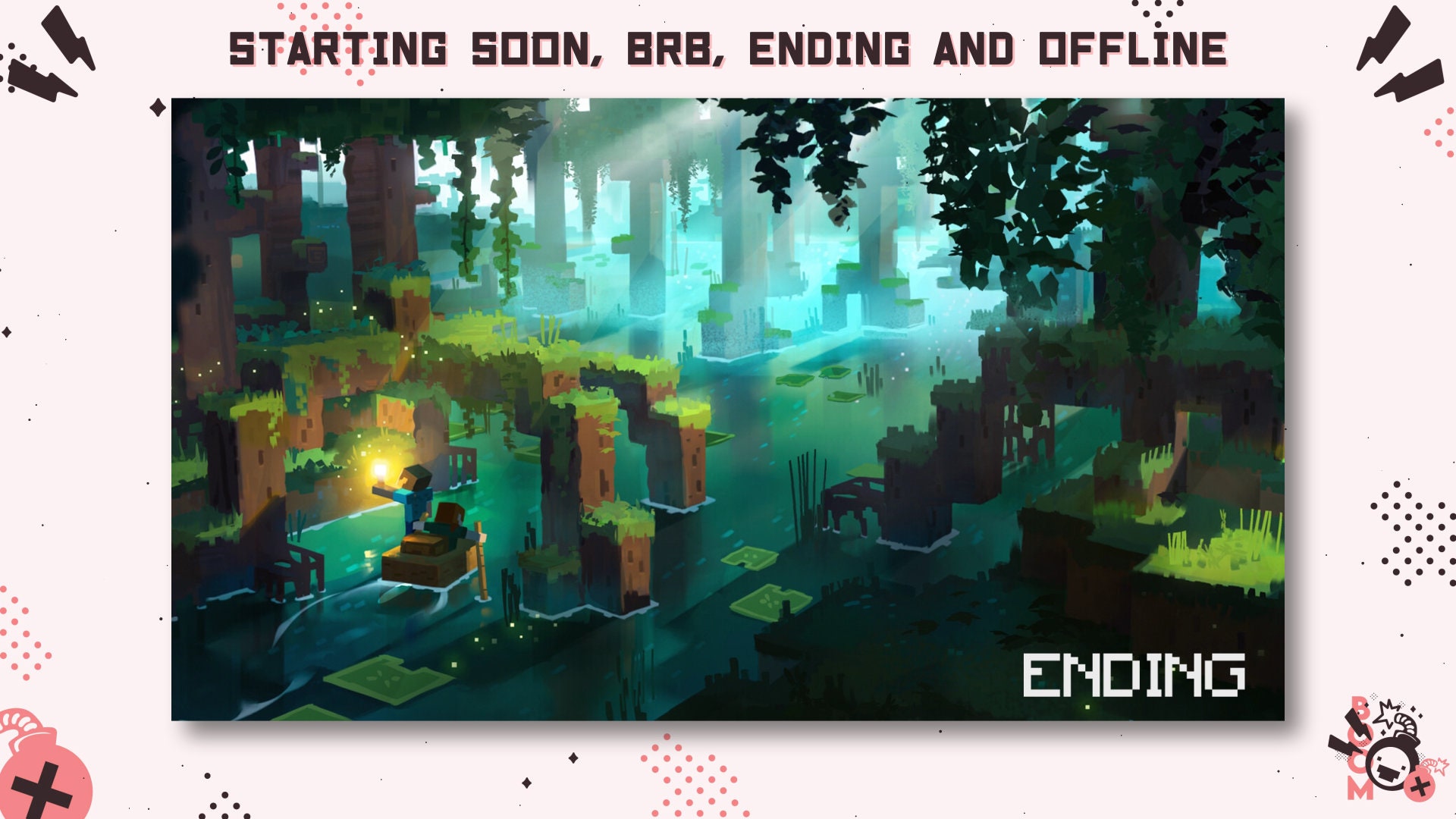 Animated Twitch Minecraft Pixel Swamp / Stream Starting Soon / Be Right ...