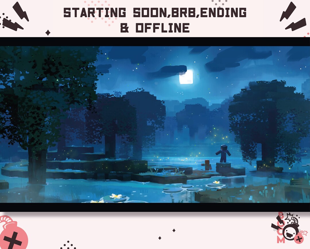 Animated Twitch Minecraft Pixel Swamp / Stream Starting Soon / Be Right ...