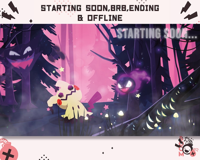 Animated Twitch Mimikyu Pokemon Cute Dark / Stream Starting Soon / Be ...