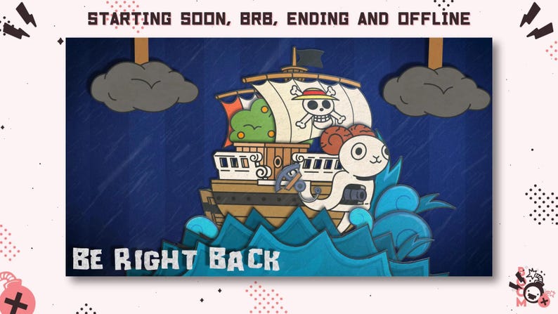 Animated Twitch Anime Pirate Cardboard Model / Stream Starting Soon ...