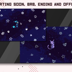 X2 Animated Twitch Pixel Umbreon and Speon Pokemon Cutey / Stream ...