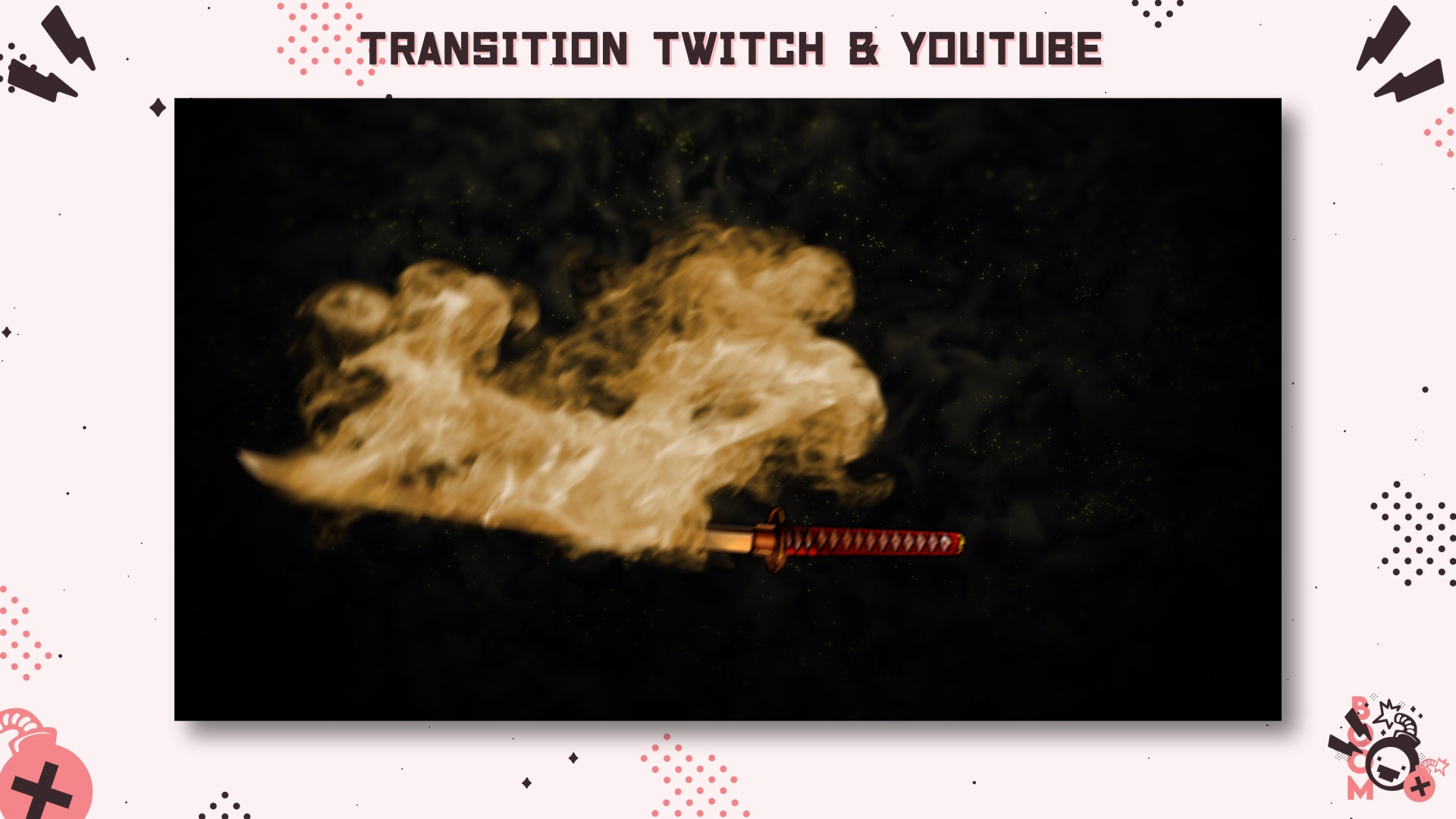 Animated Twitch Samurai Fire Katana Trasition Japannese / Stream Transition / Overlay ...