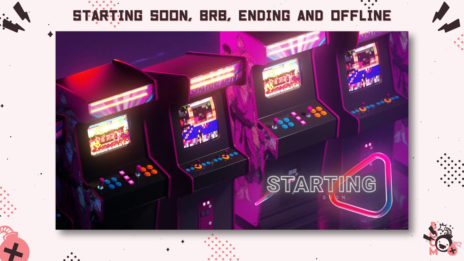 Animated Twitch Arcade Gaming Retro Video Game / Stream Starting Soon ...