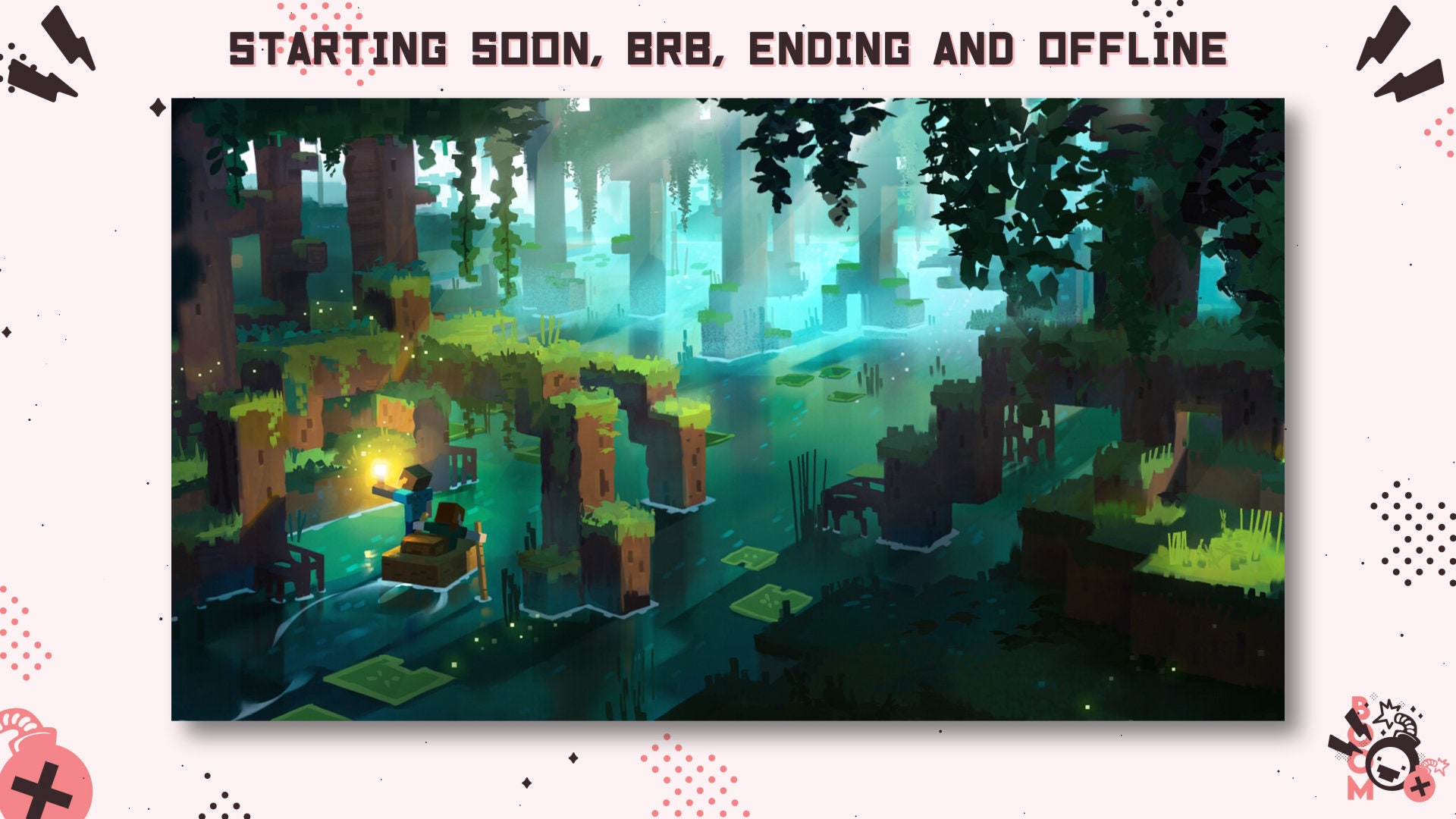 Animated Twitch Minecraft Pixel Swamp / Stream Starting Soon / Be Right ...