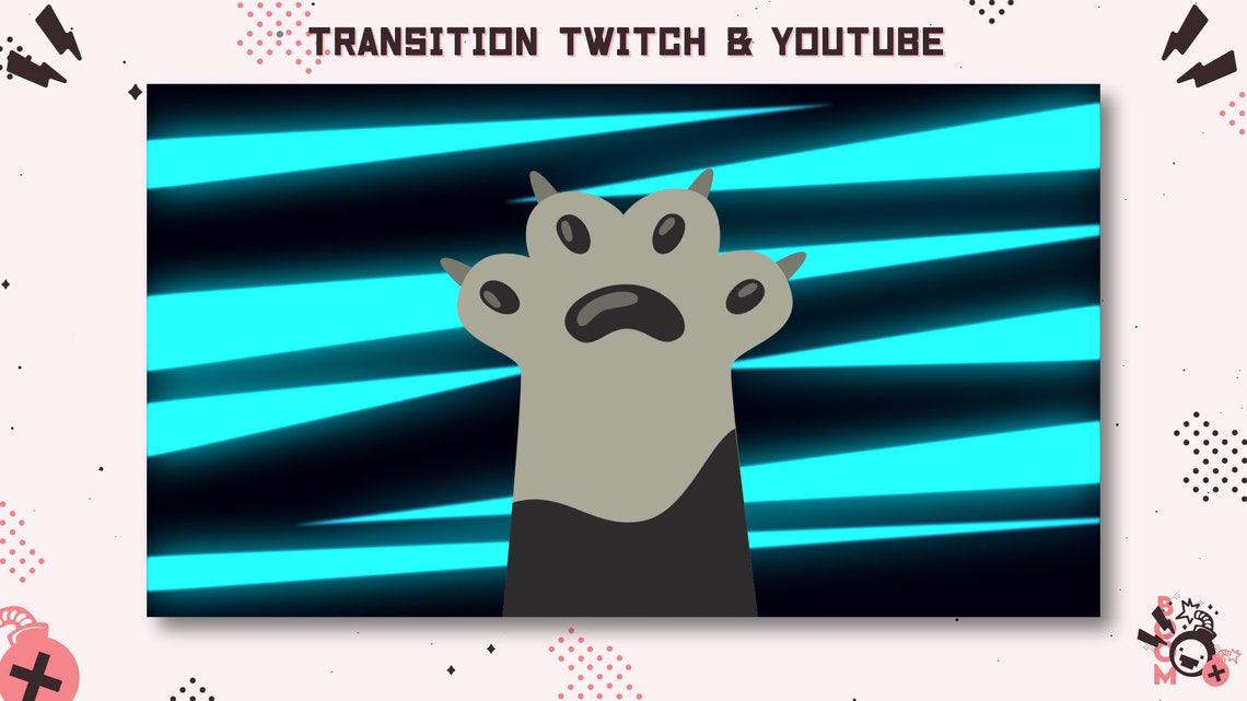 Animated Twitch Cat Pet Claw Trasition / Stream Starting Soon / Overlay ...