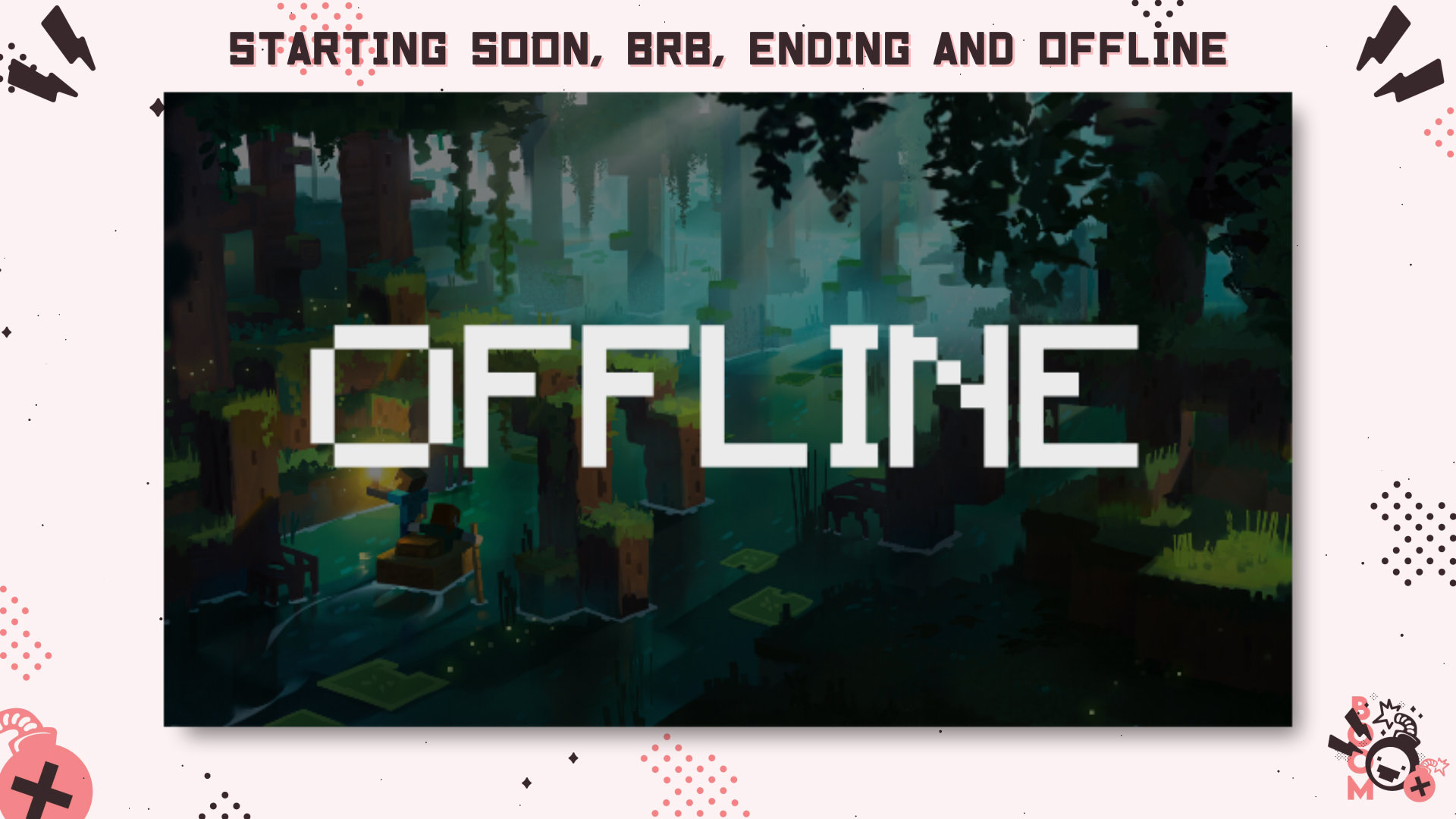 Animated Twitch Minecraft Pixel Swamp / Stream Starting Soon / Be Right ...