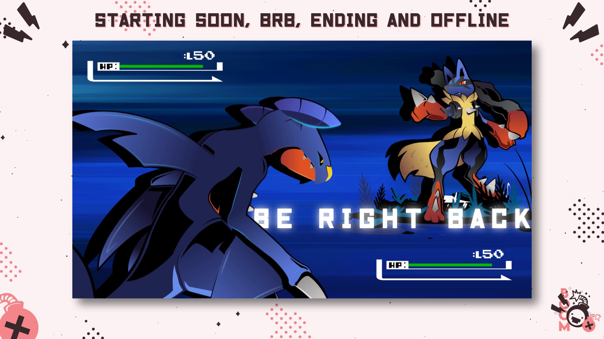 Animated Twitch Battle Pokemon Garchomp Lucario / Stream Starting Soon ...