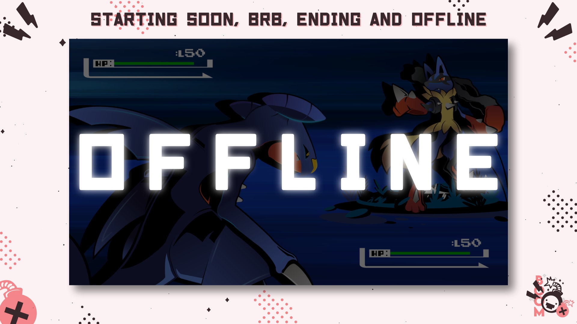 Animated Twitch Battle Pokemon Garchomp Lucario / Stream Starting Soon ...