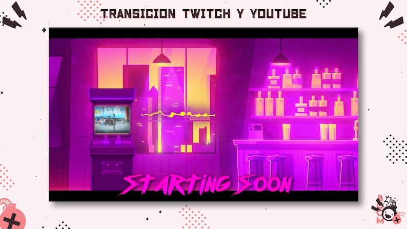 Animated Twitch Cyberpunk Funk Future Scene / Stream Starting Soon / Be ...