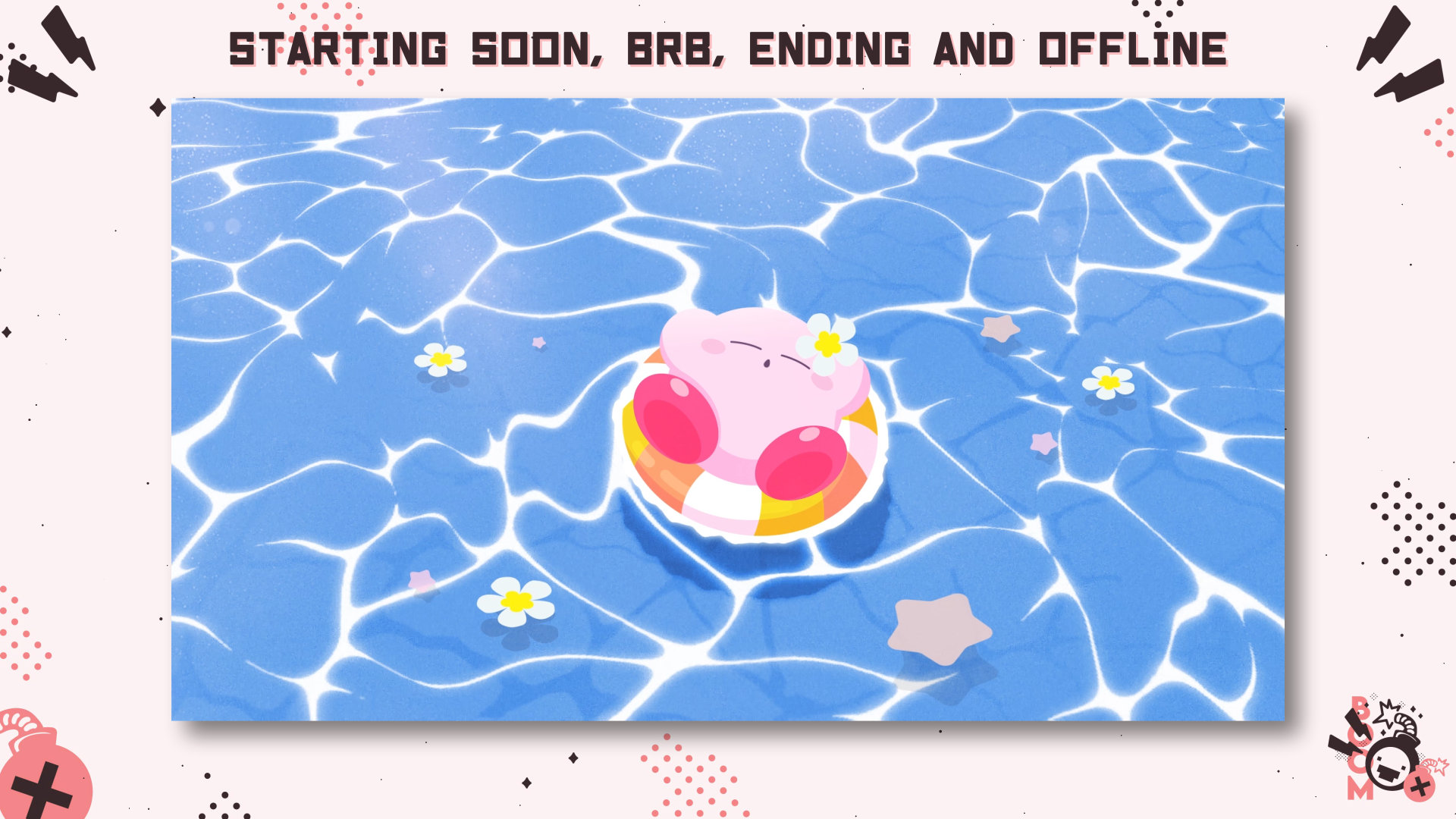 Animated Twitch Kirby Cute Chill Blue/ Stream Starting Soon / Be Right ...