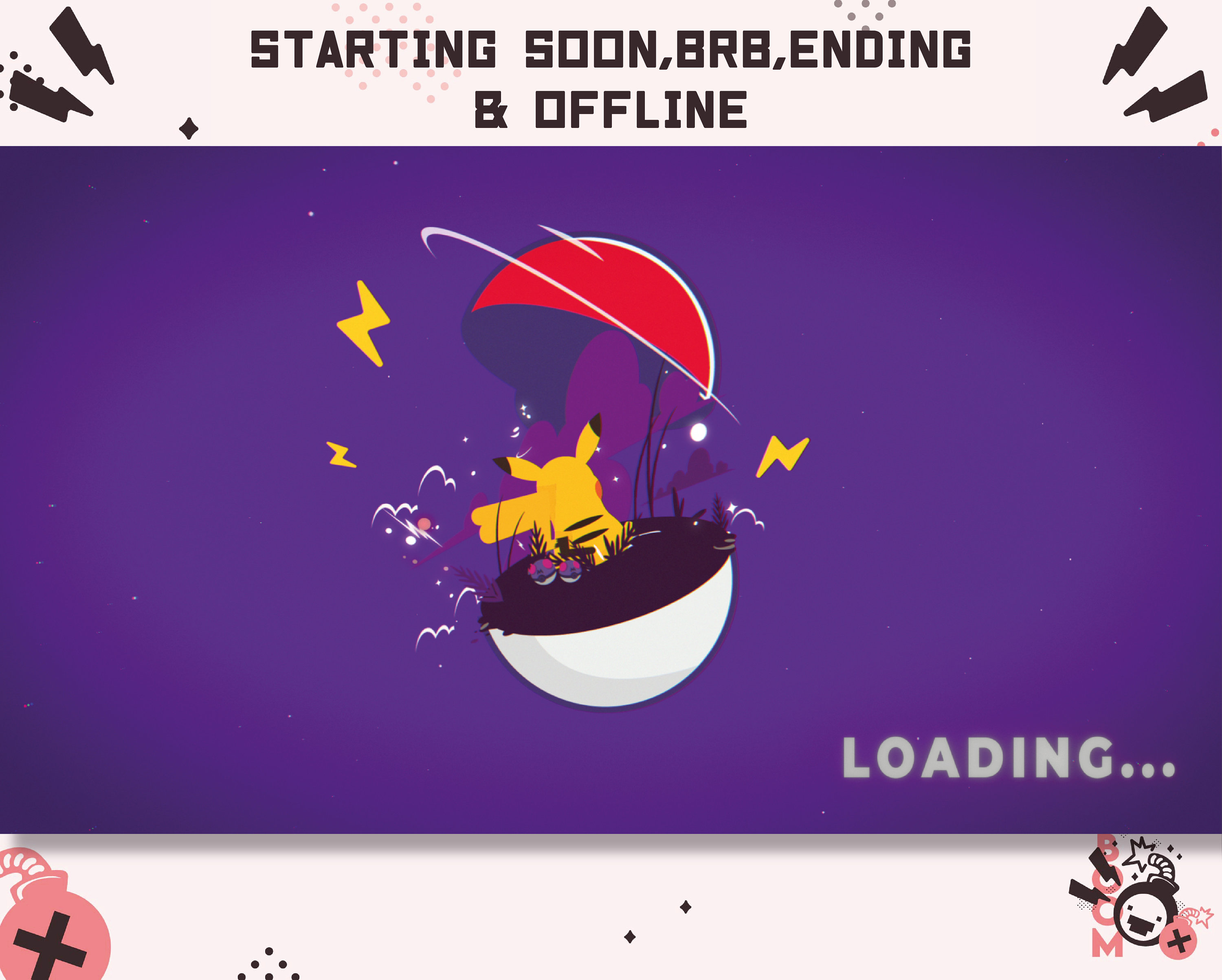 Animated Twitch Pikachu Pokemon Cute / Stream Starting Soon / Return to ...