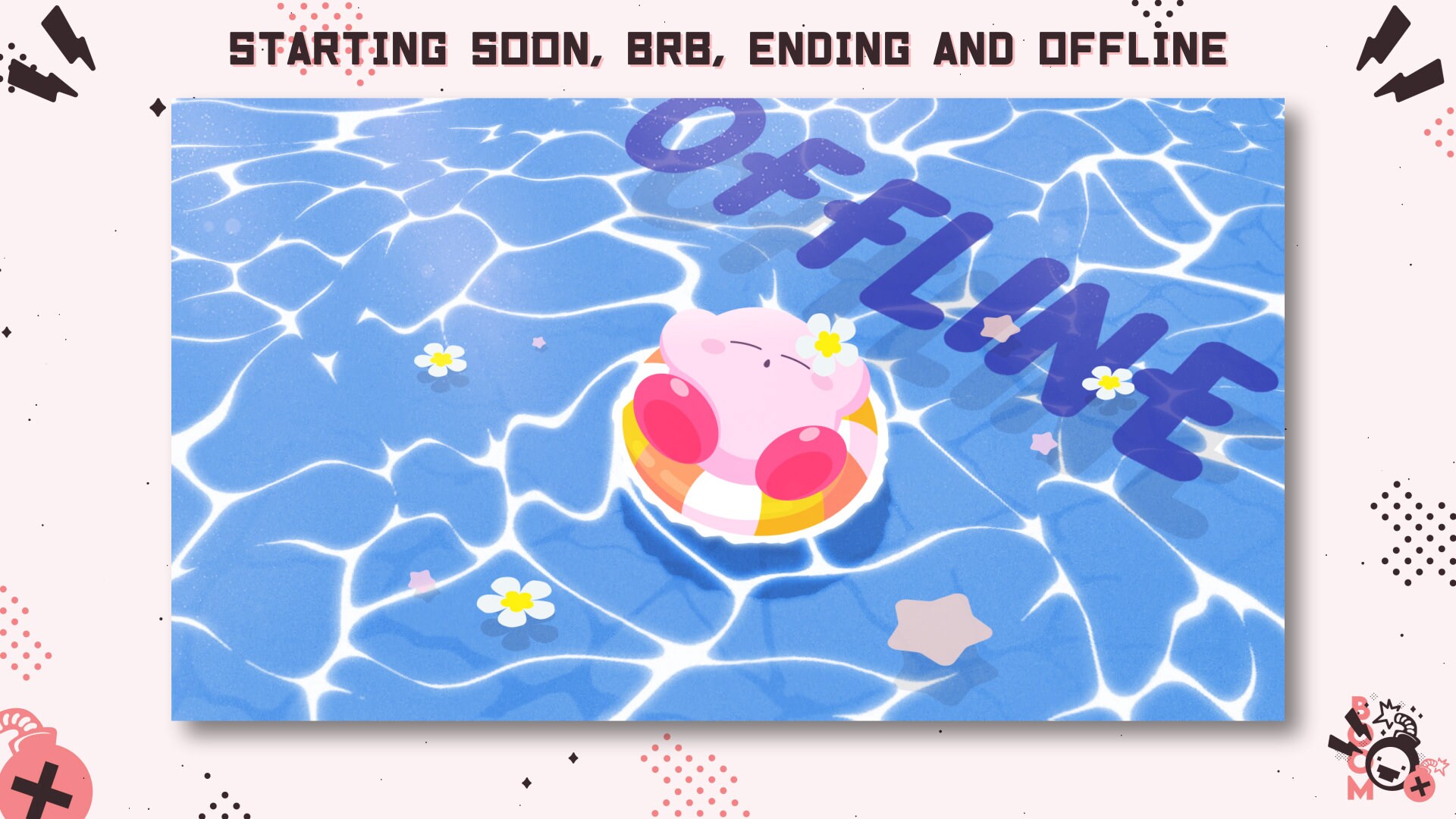 Animated Twitch Kirby Cute Chill Blue/ Stream Starting Soon / Be Right ...