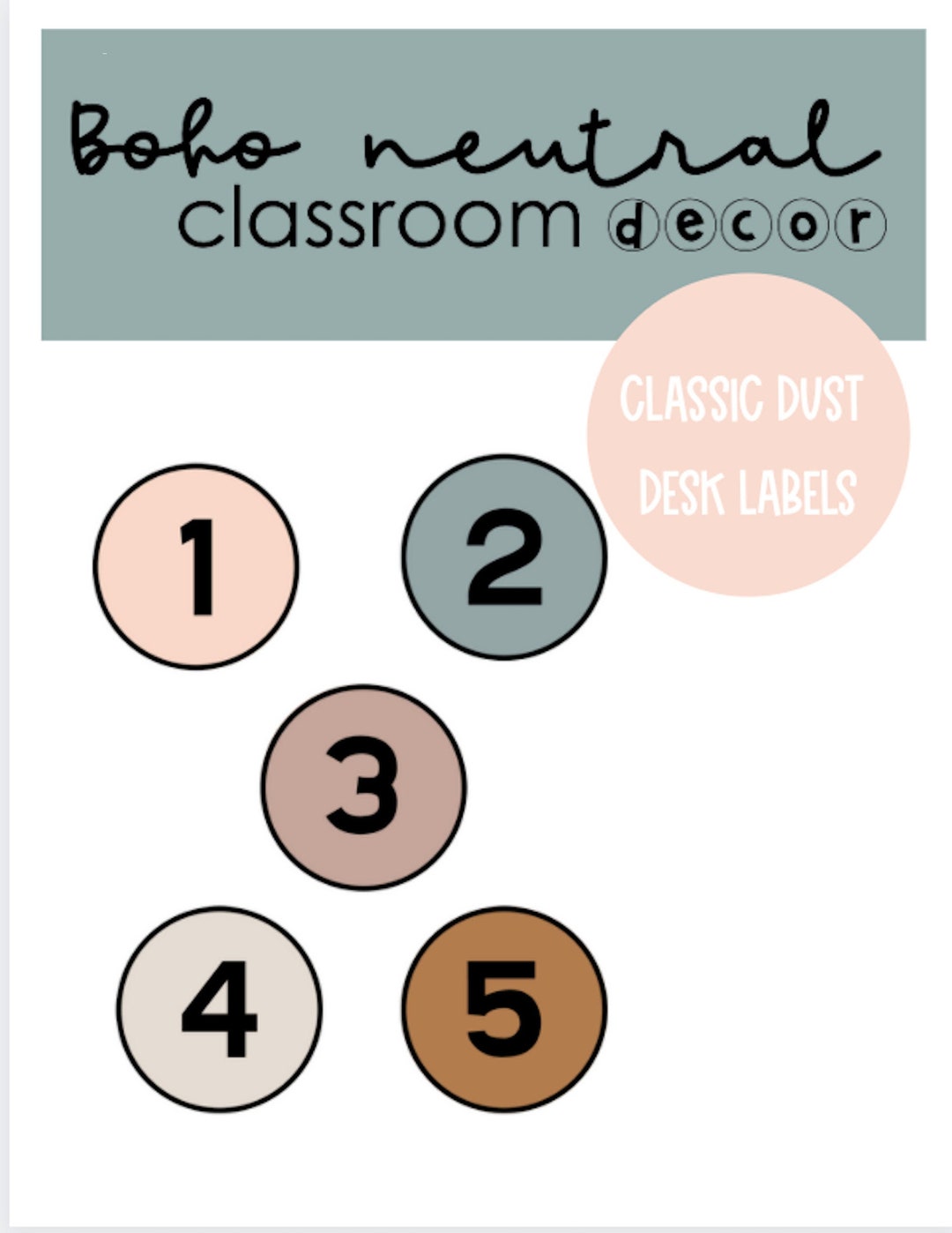 Boho Neutral// Classic Dust Desk Labels - Etsy
