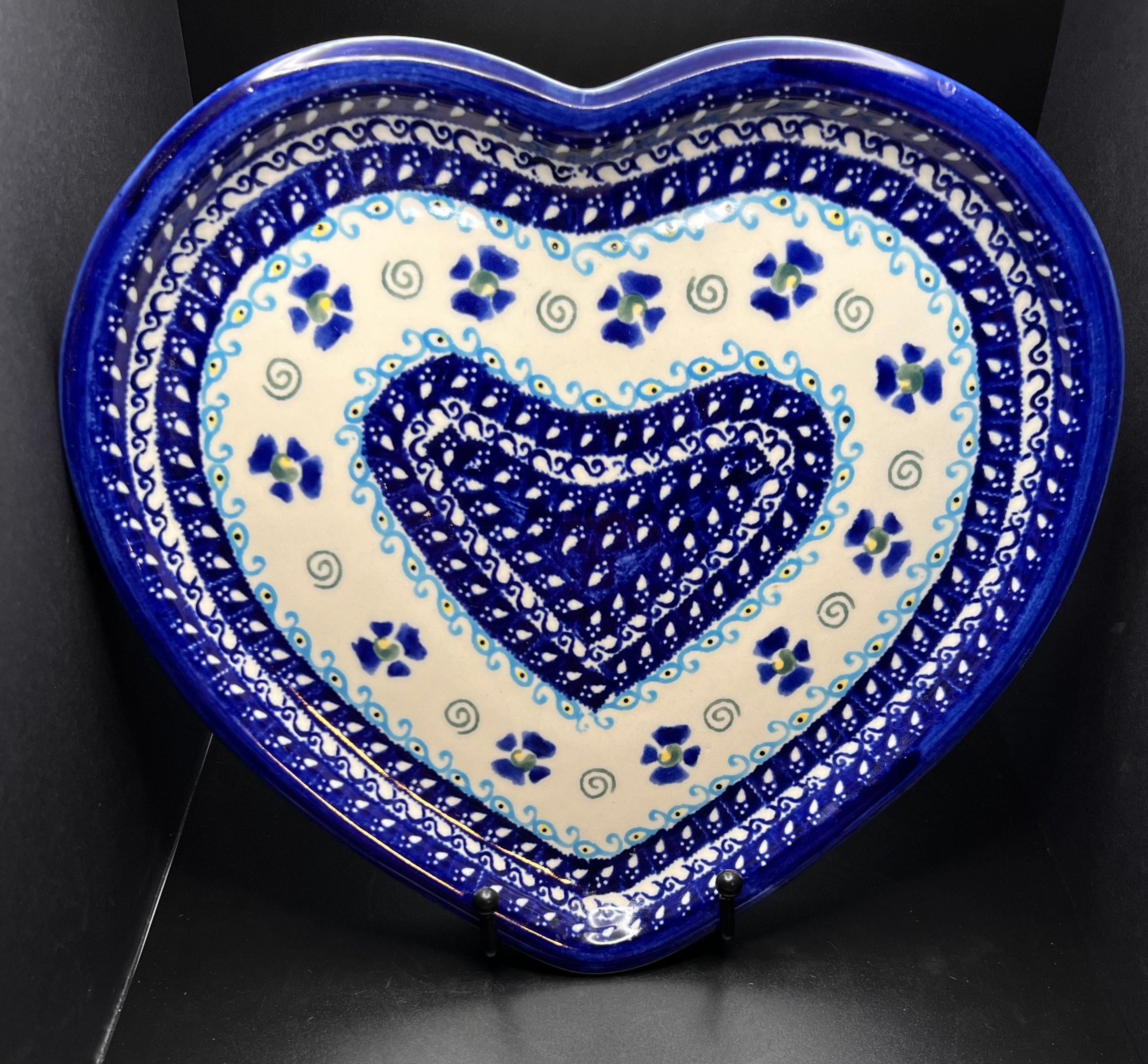 Boleslawiec Polish Pottery Heart Shaped Stoneware Plate Dish - Etsy