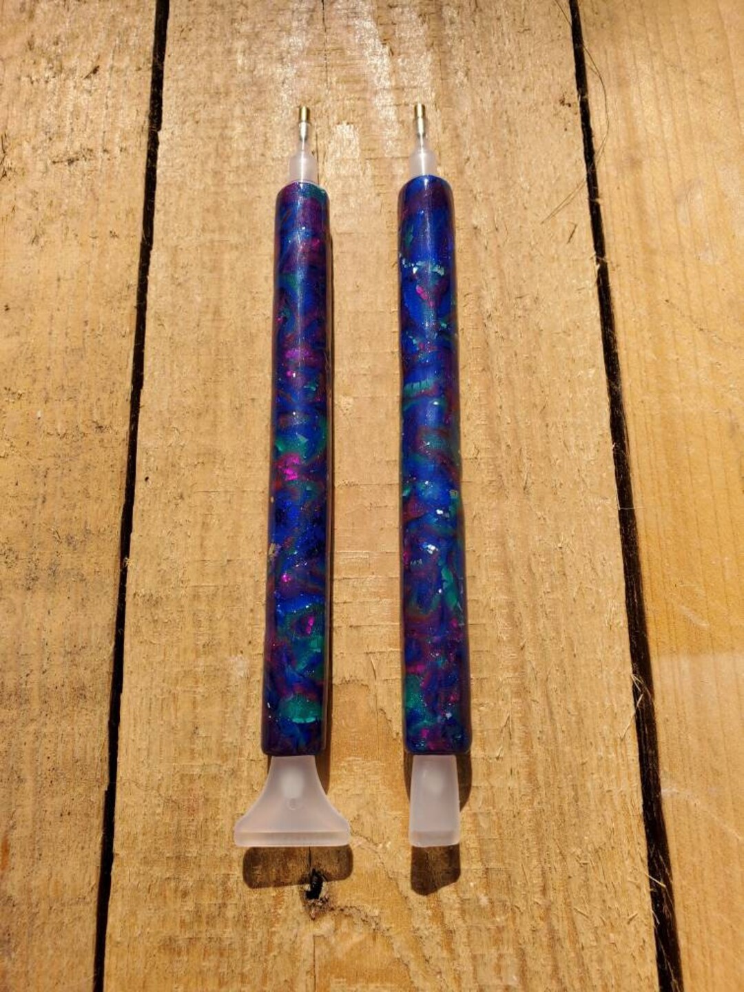 Tri Color and Sparkles Diamond Painting Pen Handmade Polymer Clay Set ...