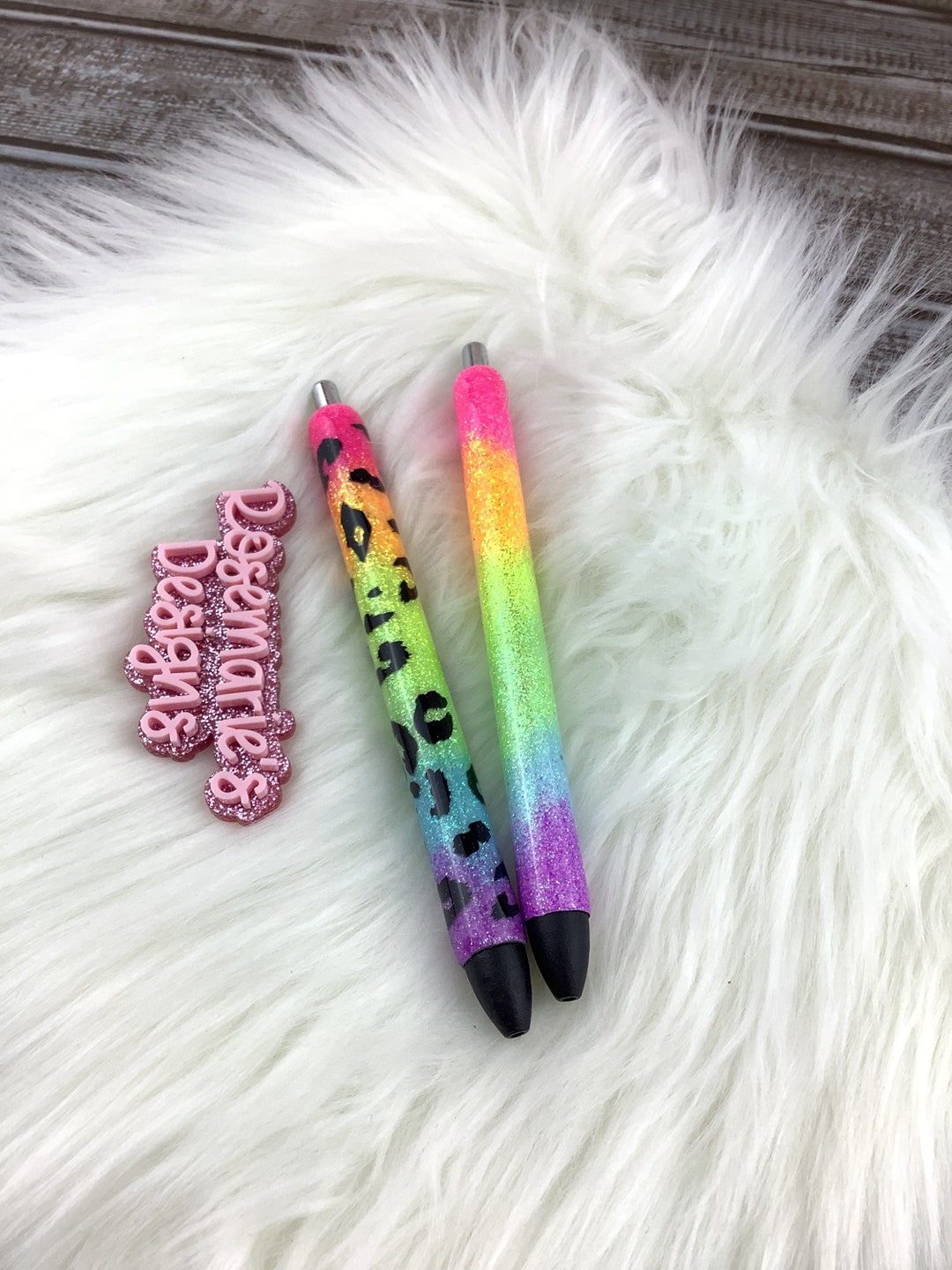 Rainbow Leopard Pen, Rainbow Stacked Epoxy Gel Ink Pen, Customized Pens ...