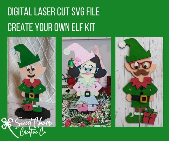 Elf Laser Cut File Create Your Own Glowforge Elf Laser Cut | Etsy