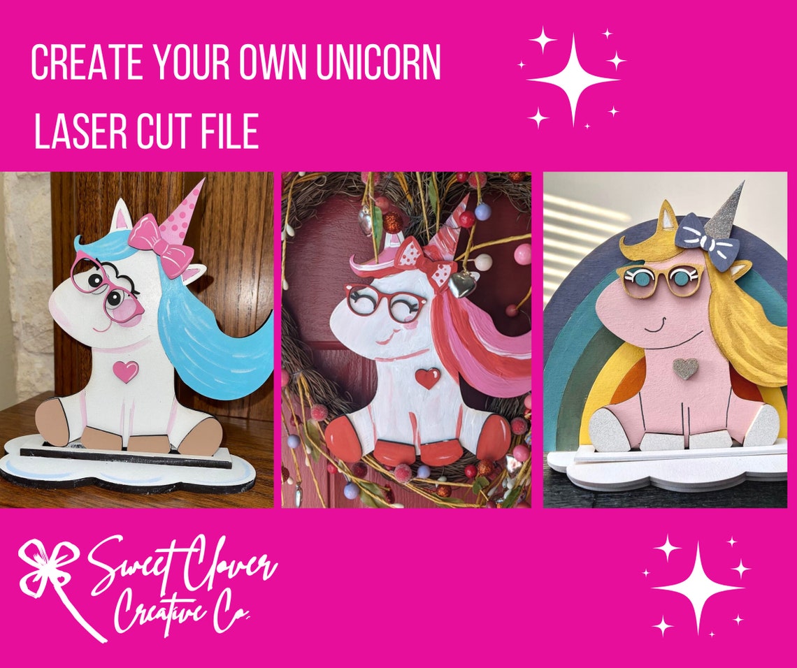 Unicorn Laser Cut File, Kids Laser Cut File, Unicorn SVG, Glowforge ...